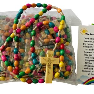 Westmon Works Children's Rosary Bulk Favors Lot Dozen Deluxe Set with Our Father Hail Mary Holy Cards, Pack of 12