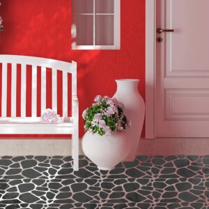 GSS Designs Stone Stencils for Painting on Wood Wall Canvas Floor Tile - Stone Wall Stencil - Reusable Repeating Pattern Stencils for Painting (Stone Background 12"X12")