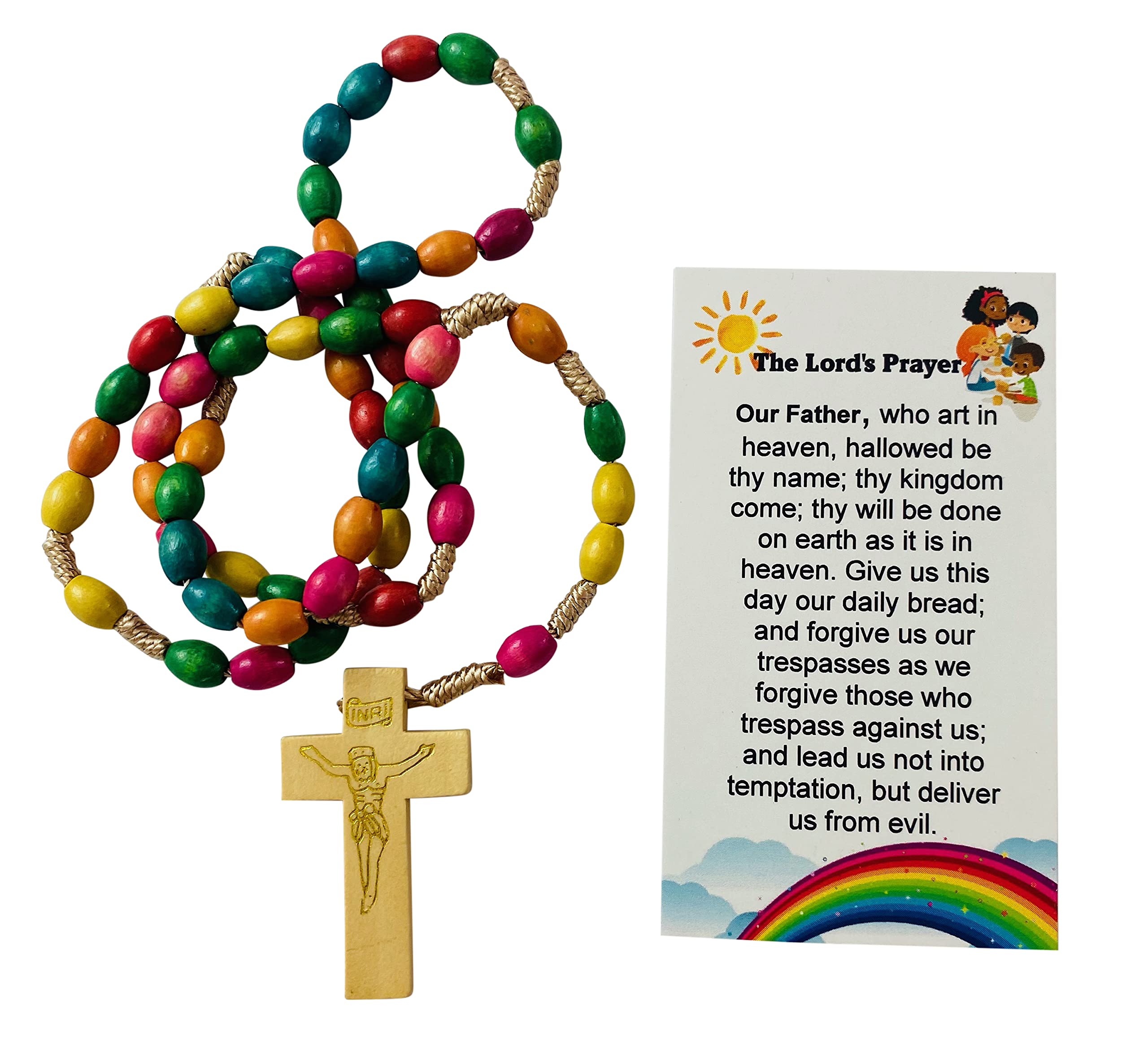 Westmon Works Children's Rosary Bulk Favors Lot Dozen Deluxe Set with Our Father Hail Mary Holy Cards, Pack of 12