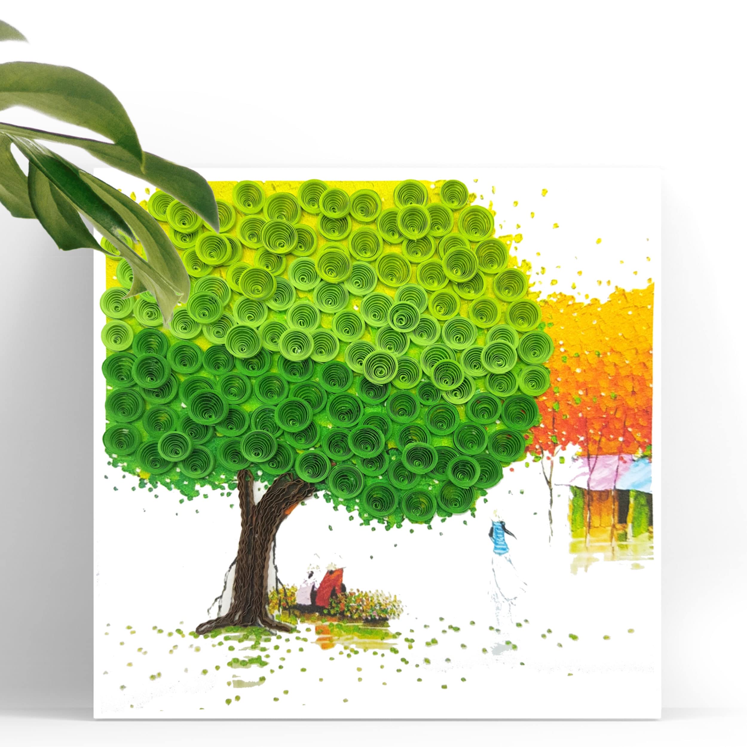 TUMYBEE Happy Seasonal Card Four Seasons Greeting Card, Romantic Mapple Tree Card, Quilling Card for Christmas, Sympathy, Get Well Soon, Birthday, Mother's Day, Thank You for Mom, Friend, Love, Wife