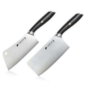 saveur selects 1026290 german steel forged 2-piece cleaver set