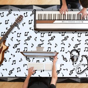 108 x 54 Inch Musical Notes Tablecover Musical Notes Plastic Tablecloth Disposable Table Cover Musical Notes Theme Birthday Party Decoration for Music Party Decoration Supplies (2 Pieces)