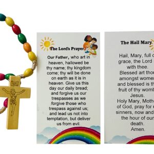 Westmon Works Children's Rosary Bulk Favors Lot Dozen Deluxe Set with Our Father Hail Mary Holy Cards, Pack of 12