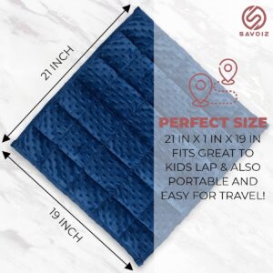 SAVOIZ -Weighted Lap Pad for Kids 5 pounds - Great Sensory Weighted Lap Blanket for Kids in School & On-The-Go - Calming Sensory Pad -Includes Fidget Toy