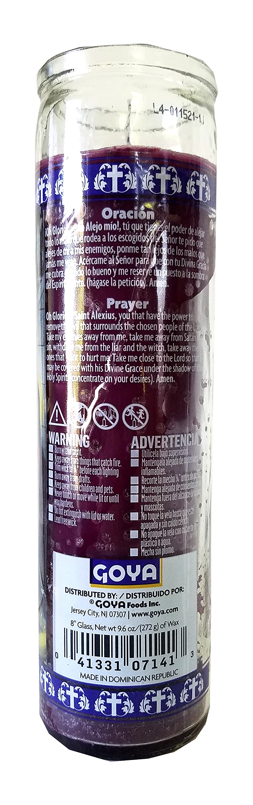 Staci19 Saint Alex (San Alejo) Purple Devotional Candle