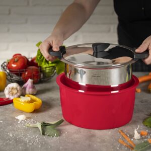 KUHN RIKON Hotpan Serving Casserole Pot, 3 Litre/22 cm, Red