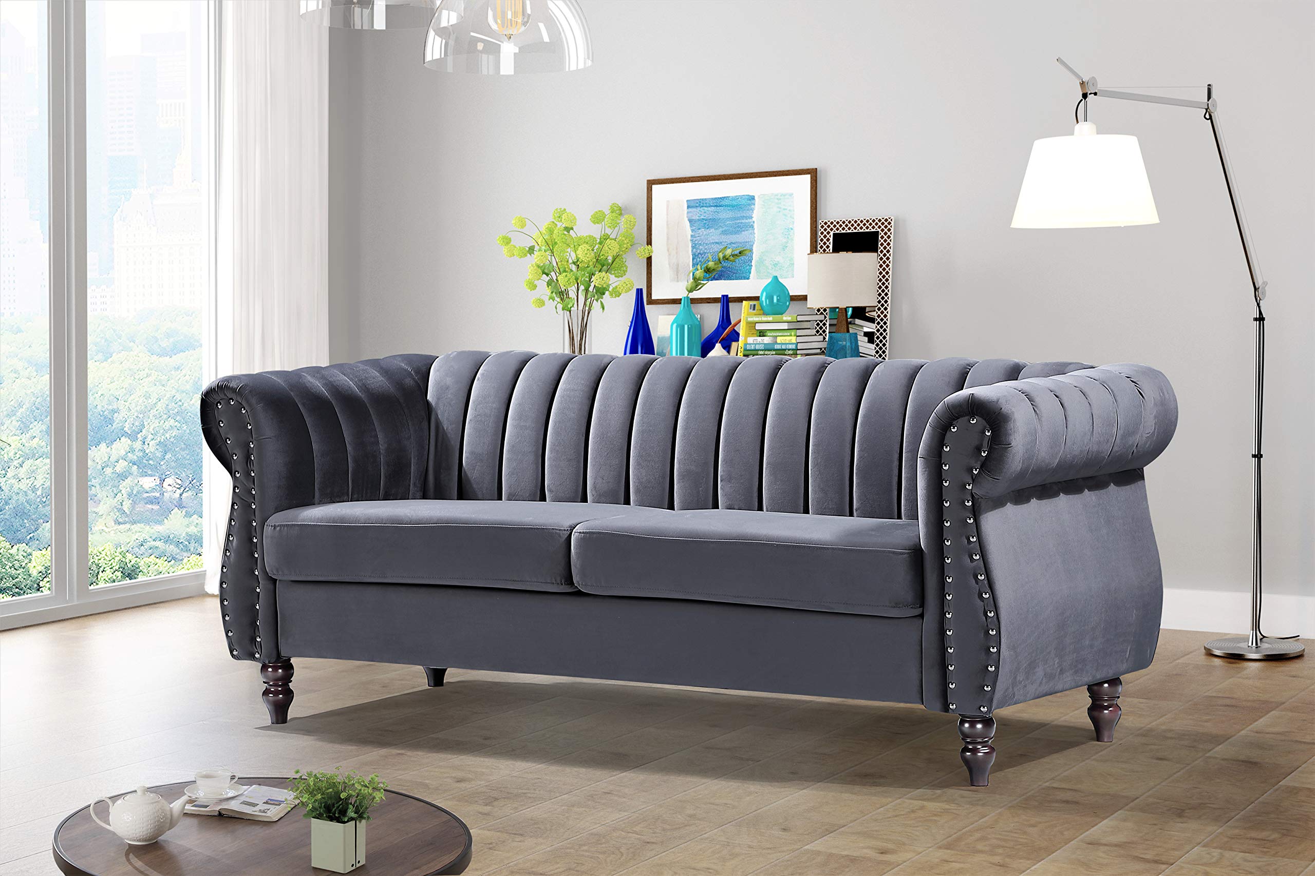 US Pride Furniture Upholsered Rolled Arms Sofa