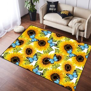 sunflowers area rugs flower carpet modern oil painting style non-slip carpet indoor carpet and living room carpet floor mat bedroom home decor floor mats yoga mat