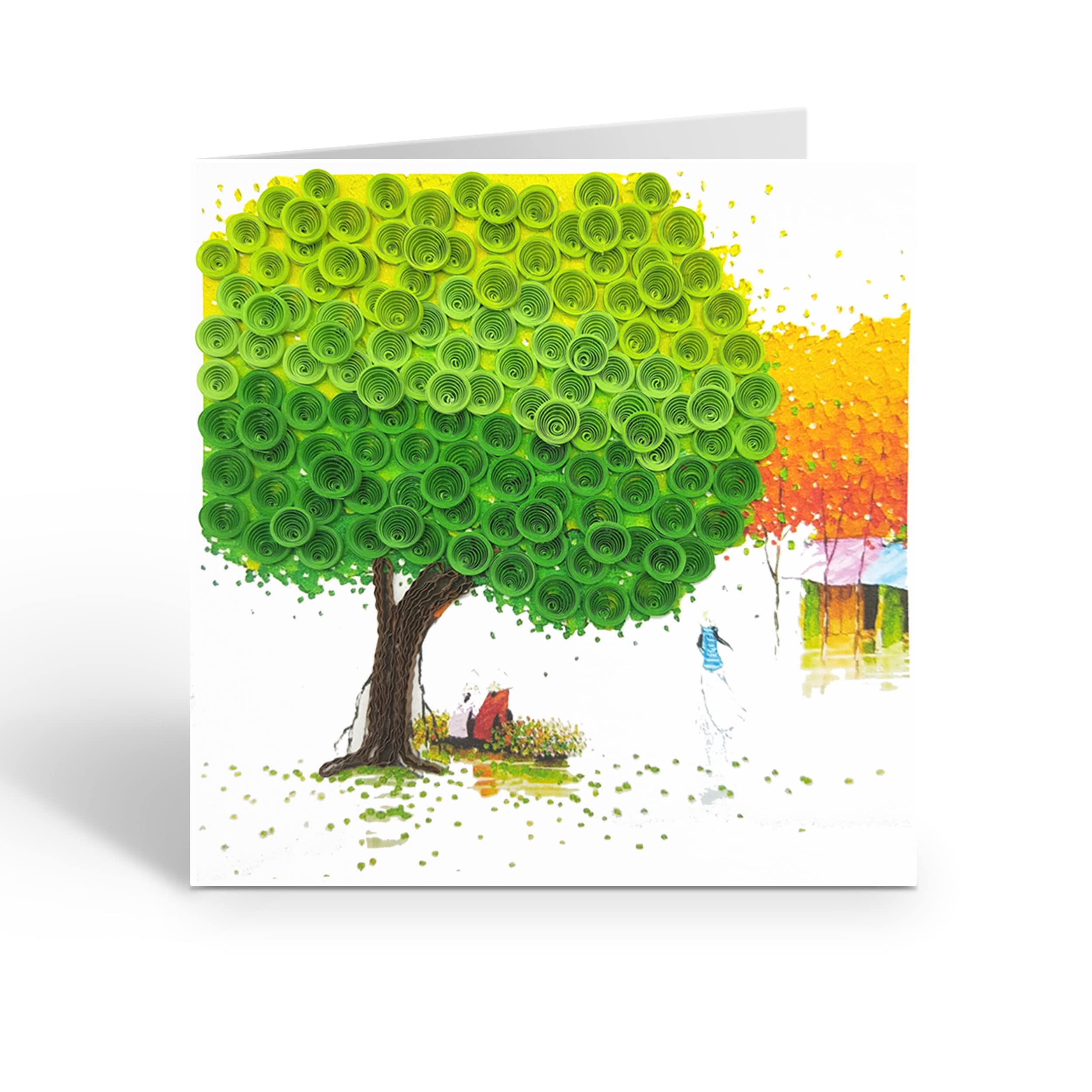 TUMYBEE Happy Seasonal Card Four Seasons Greeting Card, Romantic Mapple Tree Card, Quilling Card for Christmas, Sympathy, Get Well Soon, Birthday, Mother's Day, Thank You for Mom, Friend, Love, Wife