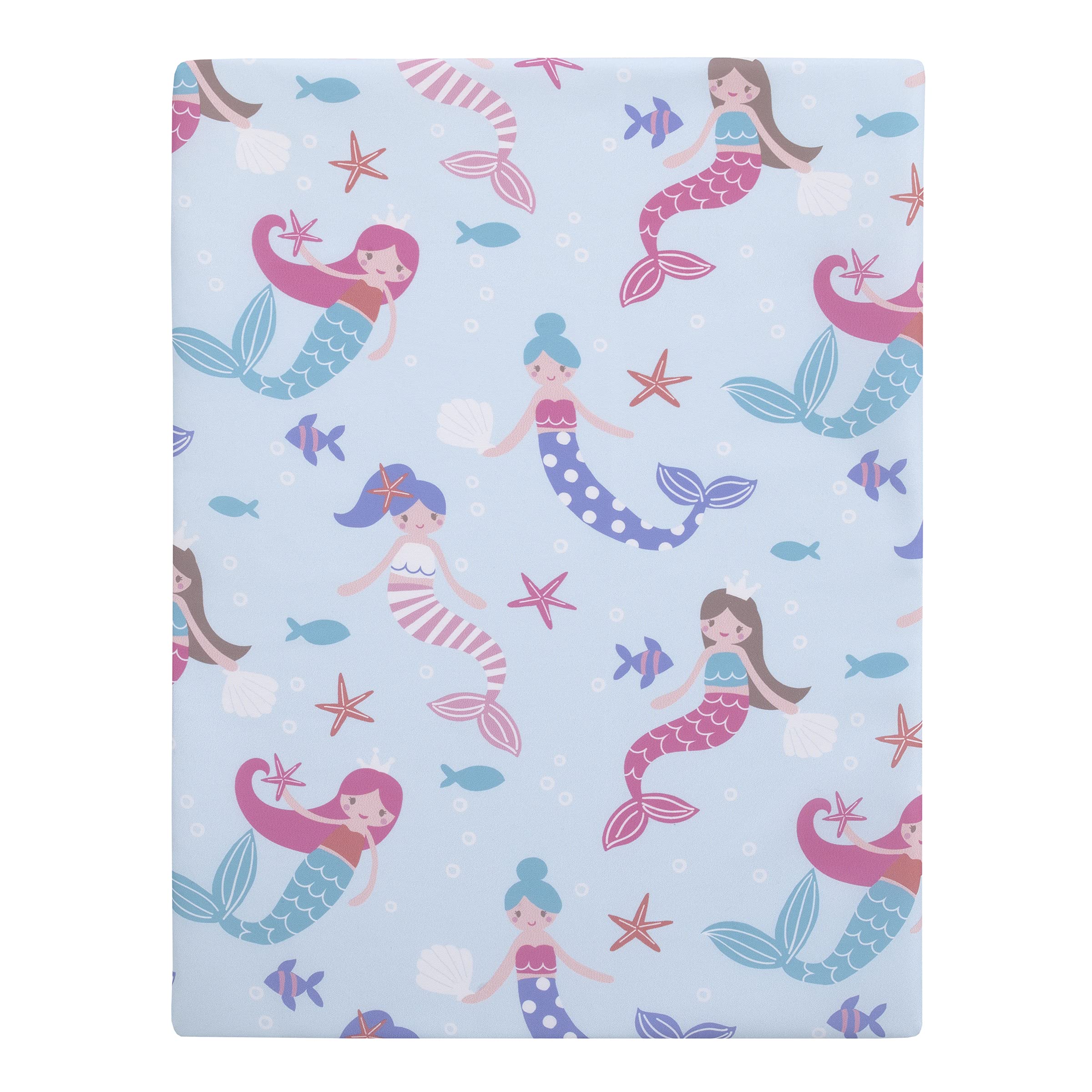 Everything Kids Mermaid, Seashell, Star Fish Aqua, Lavender and Pink Preschool Nap Pad Sheet