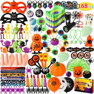 max fun 168pcs halloween party toys assortment for kids halloween party favors prizes box toy assortment classroom (large 168pcs party favors)