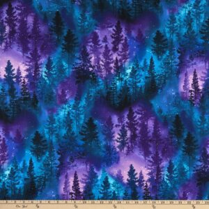 timeless treasures aurora trees purple, fabric by the yard