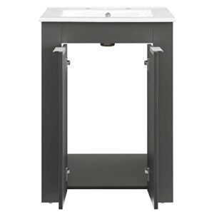 Modway Maybelle 24" Bathroom Vanity in Gray White