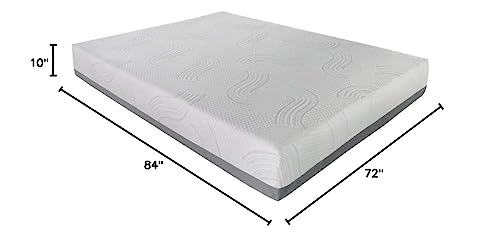 Irvine Home Collection California King Size 10-Inch, Gel Memory Foam Mattress, Medium Firm Feel, Breathable, Cool Sleep and Pressure Relief, CertiPUR-US Certified, Temperature Balanced