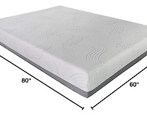 Irvine Home Collection Queen Size 10-Inch, Gel Memory Foam Mattress, Medium Firm Feel, Breathable, Cool Sleep and Pressure Relief, CertiPUR-US Certified, Temperature Balanced