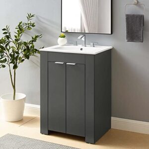 Modway Maybelle 24" Bathroom Vanity in Gray White