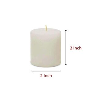 AURA DECOR 2x2Inch High Pillar Candles, Set of 6. White, Unscented. Bulk Buy, Using a Wax Blend. Ideal for Wedding, Emergency Lanterns, Spa, Aromatherapy, Party, Reiki, Candle Gardens