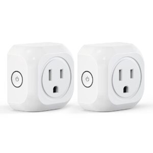 mini smart plugs that work with alexa and google home, mongery wifi outlet socket with remote control & timer function, no hub required, 2.4g wifi (2 pack)