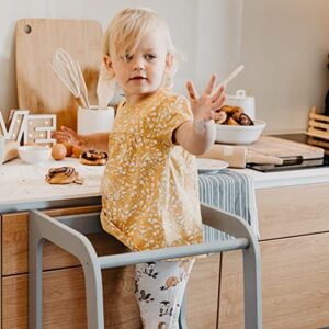 Kitchen Tower Kitchen Stool Safety Stool Toddler Step Stool Kid Step Stool Activity Tower Montessori Tower Stepping Stool (Grey)