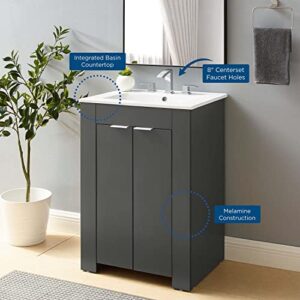 Modway Maybelle 24" Bathroom Vanity in Gray White