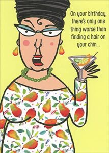 sellers publishing rsvp woman in pear dress holding martini funny / humorous birthday card for woman : women : her