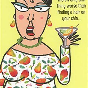 Sellers Publishing RSVP Woman in Pear Dress Holding Martini Funny / Humorous Birthday Card for Woman : Women : Her