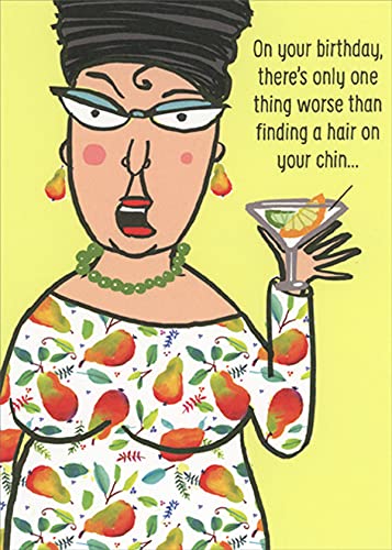 Sellers Publishing RSVP Woman in Pear Dress Holding Martini Funny / Humorous Birthday Card for Woman : Women : Her