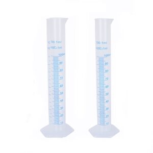 2pcs 100ml plastic graduated cylinder transparent measuring cylinder set measuring test tube clear graduated cylinder with double sided markings