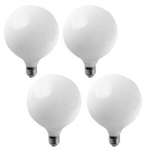 lxcom lighting g95/g30 led globe light bulbs 9w led bulb 80w equivalent warm white 3000k round vanity light bulb e26/e27 base glass light bulbs for home bathroom vanity mirror light, 4 pack