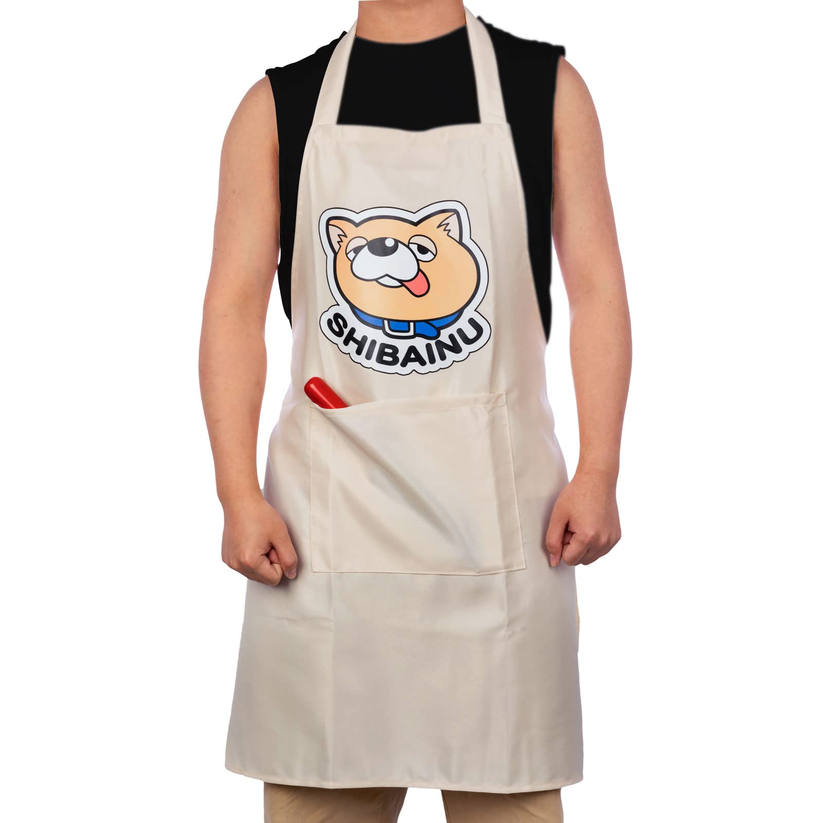 Evere The Way of the Househusband Apron - Anime Gokushufudo Cute Shiba Inu Printed Cooking Cosplay Costume