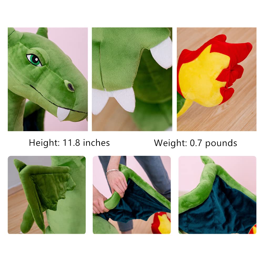 CHAOZI0Evil Winged, fire-Breathing Dragon Stuffed Animal Dinosaur Plush firedragon Toys, Throw Pillow, Role-Playing Game Fan Props (Orange Yellow)