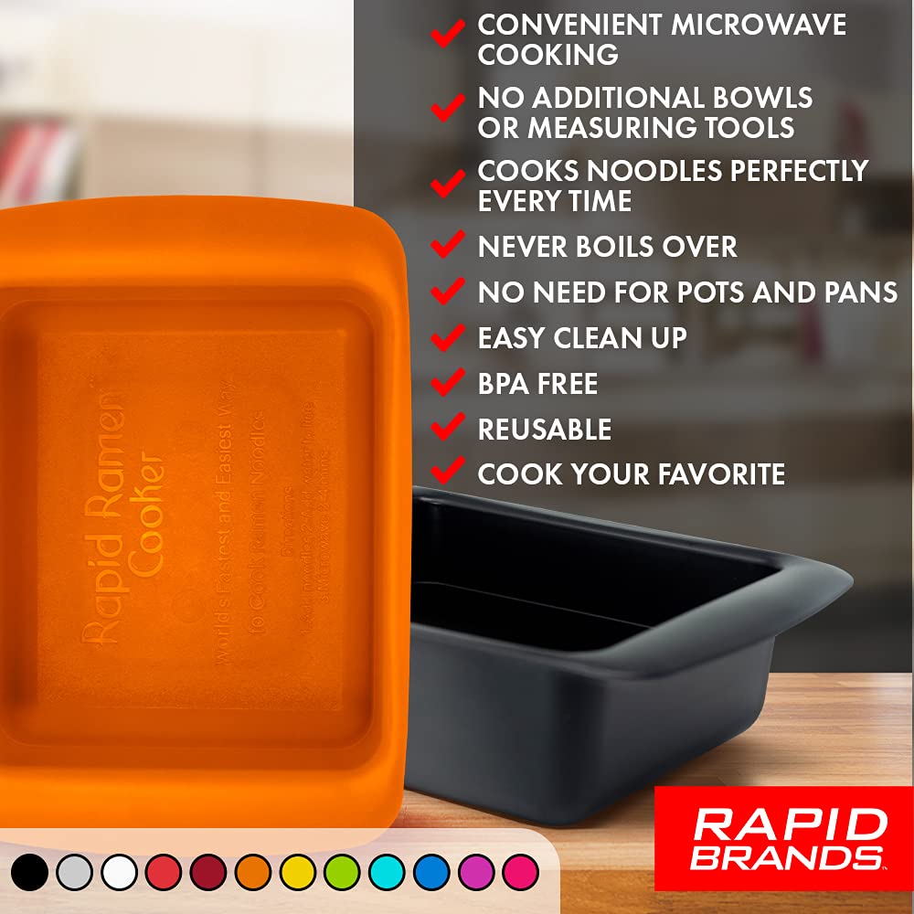 Rapid Ramen Cooker Deluxe | Microwave 2 Packs of Ramen in 3 Minutes | Perfect for Dorm, Small Kitchen, or Office | Dishwasher-Safe, Microwaveable, & BPA-Free