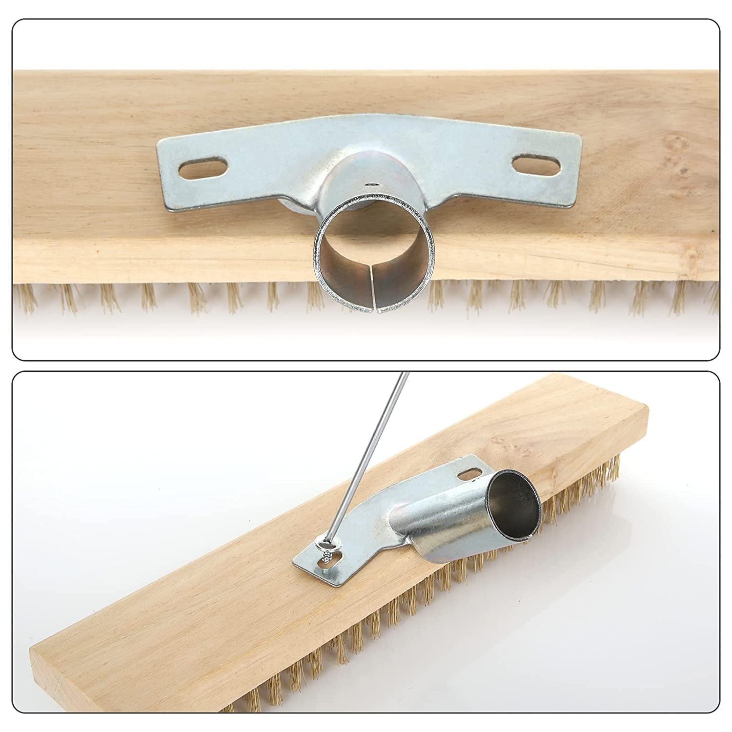 Broom Handle Bracket,Embedded Handle Bracket,Durable Metal Broom Handle Bracket,Broom Bracket for 20-26mm Wooden Handle (1PCS)