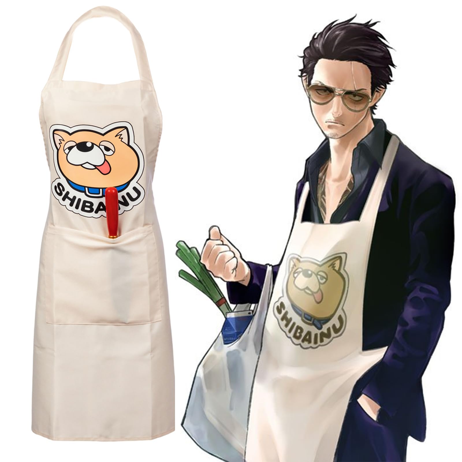 Evere The Way of the Househusband Apron - Anime Gokushufudo Cute Shiba Inu Printed Cooking Cosplay Costume