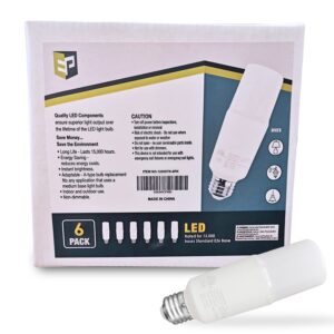 EP 75W Equivalent LED Bulb - 12W 1100 Lumens 5000K Daylight White Non-Dimmable E26 Medium Base - Bright Bulbs for Home, Bedroom, Office Lamp, 6 Pack