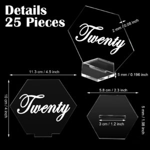 Zonon Acrylic Table Numbers 10 PC Hexagon Table Numbers Wedding Table Place Card with Holder Sublimation DIY Clear Table Name Cards for Wedding Reception Banquet Party