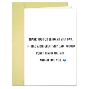 comting thank you step dad father's day card, appreciate greeting card for father in law, birthday card for dad