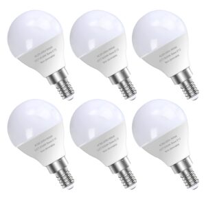 gosche 6 pack bright ceiling fan light bulbs, 60 watt equivalent, e12 led bulb, a15 shape candelabra base chandelier light bulb, 120v small bulb, non-dimmable, daylight 5000k, 6 pcs