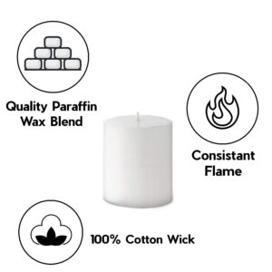 AURA DECOR 2x2Inch High Pillar Candles, Set of 6. White, Unscented. Bulk Buy, Using a Wax Blend. Ideal for Wedding, Emergency Lanterns, Spa, Aromatherapy, Party, Reiki, Candle Gardens