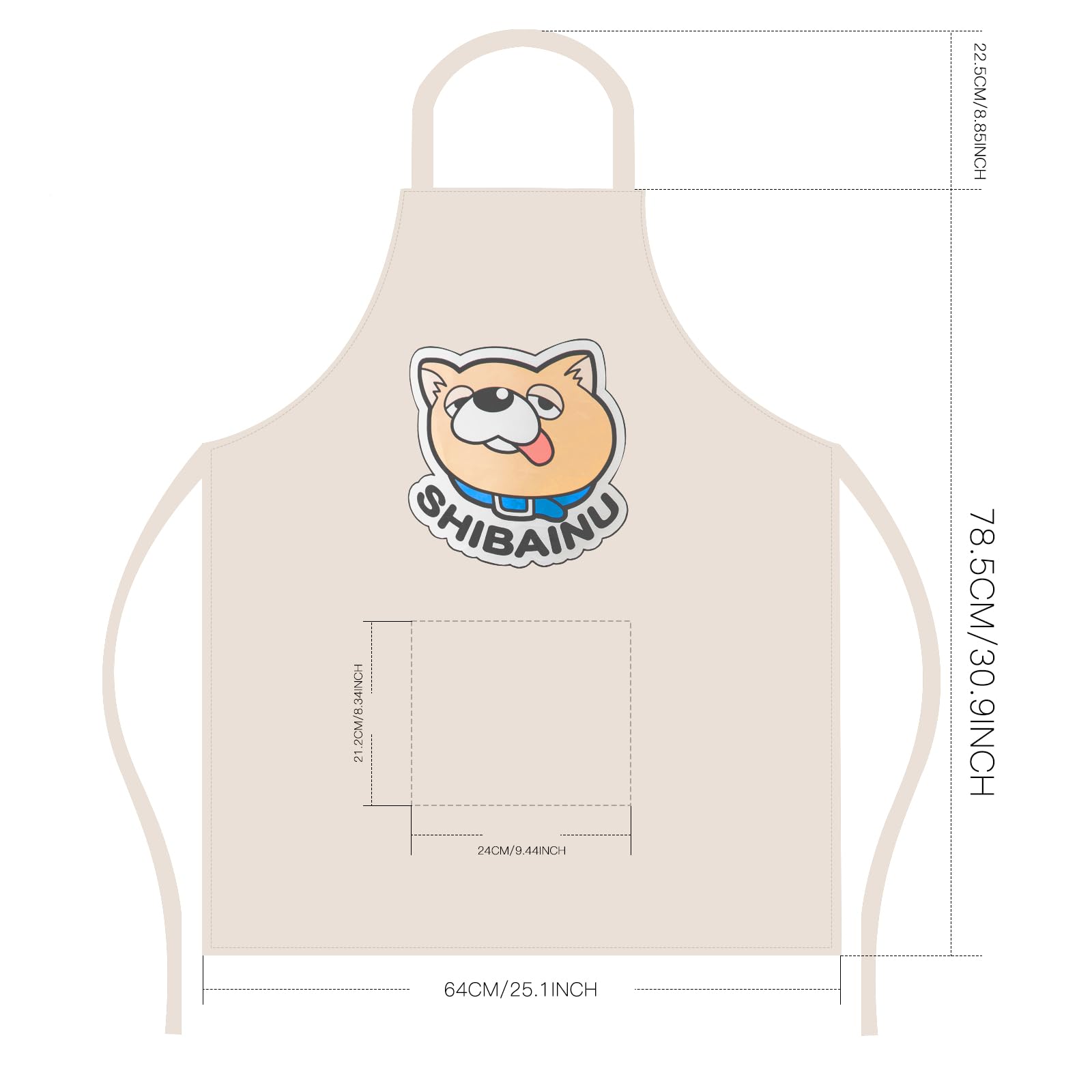 Evere The Way of the Househusband Apron - Anime Gokushufudo Cute Shiba Inu Printed Cooking Cosplay Costume