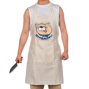 Evere The Way of the Househusband Apron - Anime Gokushufudo Cute Shiba Inu Printed Cooking Cosplay Costume