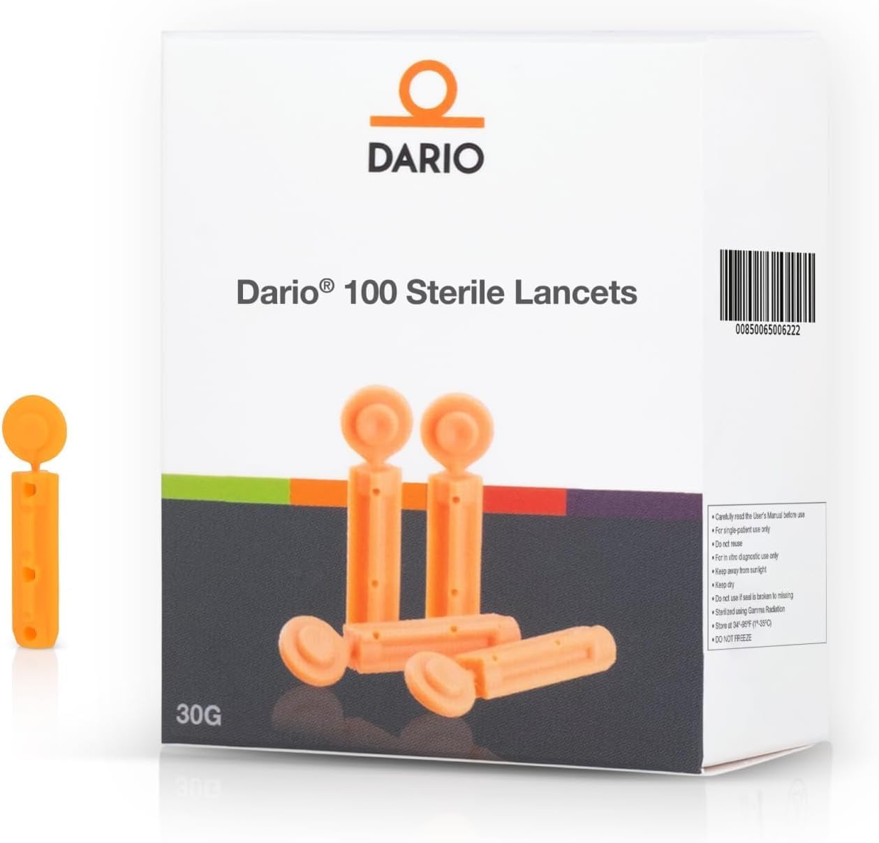 Dario Bundle: 100 Test Strips, 100 Lancets & Blood Glucose Travel Case