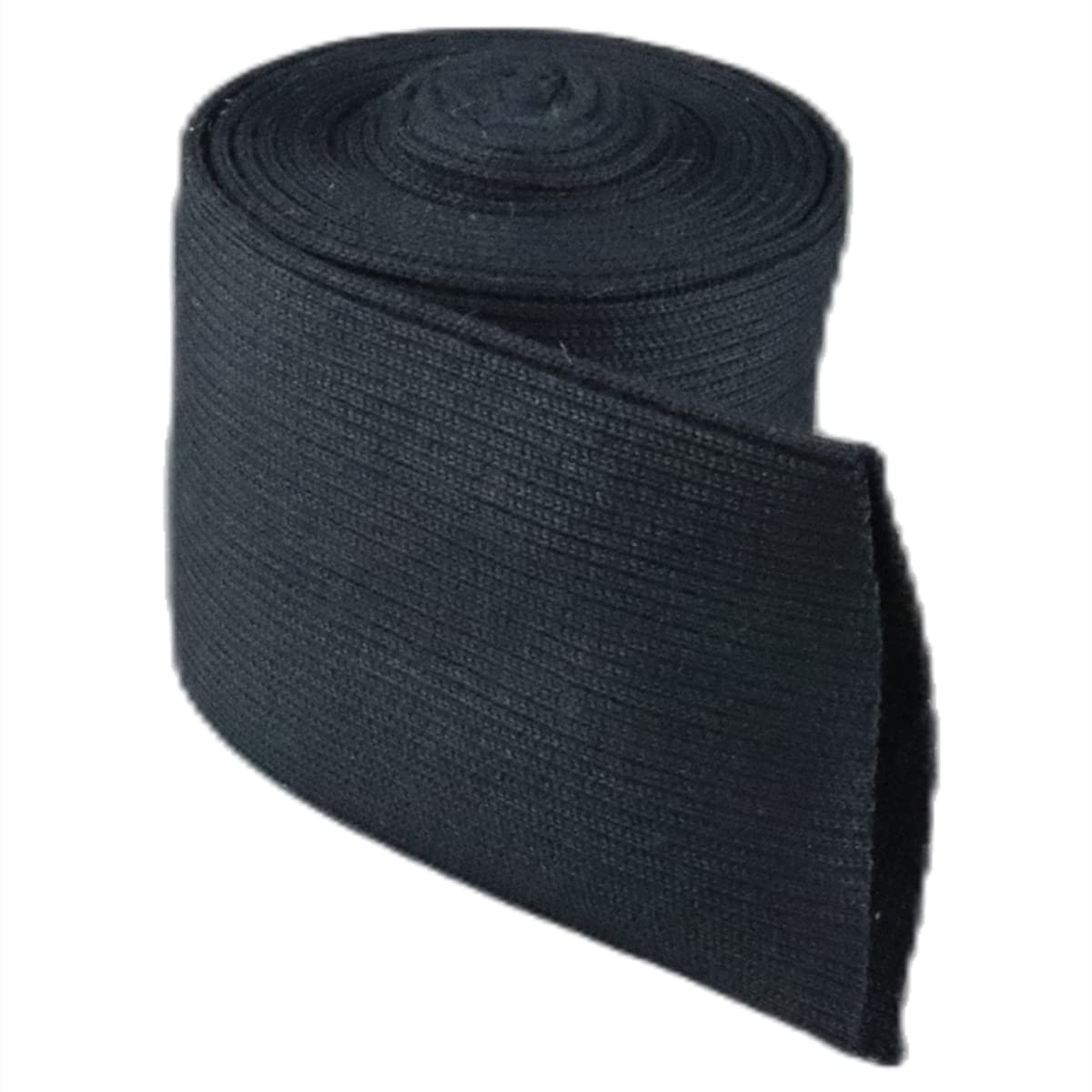 TinaKim Ribbing Cuff Material, Tubular Rib Knit Fabric,for Adult Jacket Sewing (Black, 40x8cm)