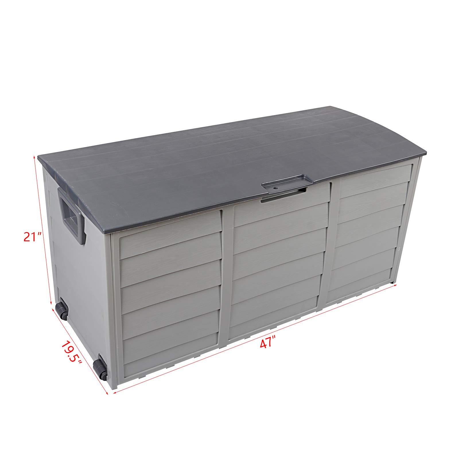 HomVent Outside Storage Box 75 Gallon Deck Boxes Outdoor waterproof Storage Container For Patio Cushions,Patio Furniture, Garden Tools and Pool Toys (Gray)