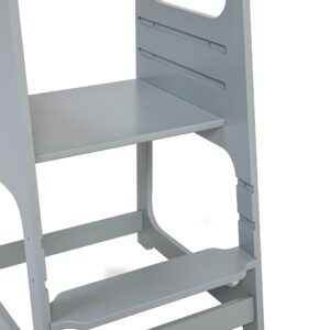 Kitchen Tower Kitchen Stool Safety Stool Toddler Step Stool Kid Step Stool Activity Tower Montessori Tower Stepping Stool (Grey)