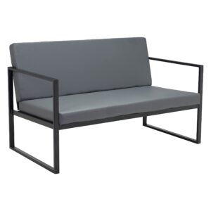 zuo modern - claremont sofa gray - modern - seating - plywood, steel, foam, 100% polyurethane - indoor - 29.5in height