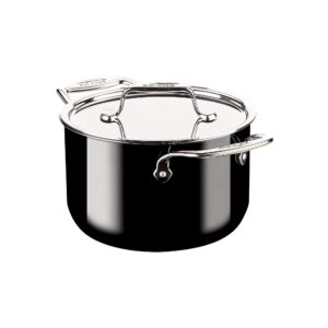 all-clad fusiontec natural ceramic with steel core soup pot, 4 quart, onyx