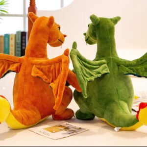 CHAOZI0Evil Winged, fire-Breathing Dragon Stuffed Animal Dinosaur Plush firedragon Toys, Throw Pillow, Role-Playing Game Fan Props (Orange Yellow)