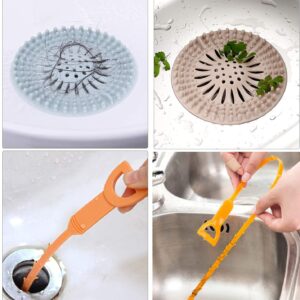 Drain Hair Catcher Shower Drain Hair Trap and Drain Hair Clog Hair Trap Remover Cleaning Tool Snake Shower Drain Protectors for Tub Bathtub Sewer Kitchen 5 Pack