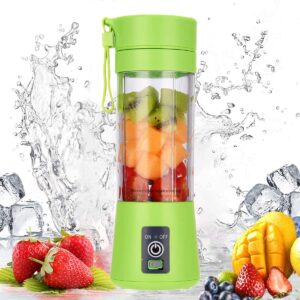 lvgrow portable blender, 13oz six 3d juice cup, personal mixer fruit rechargeable with usb, mini blender shakes and smoothies smoothie (green appearance)